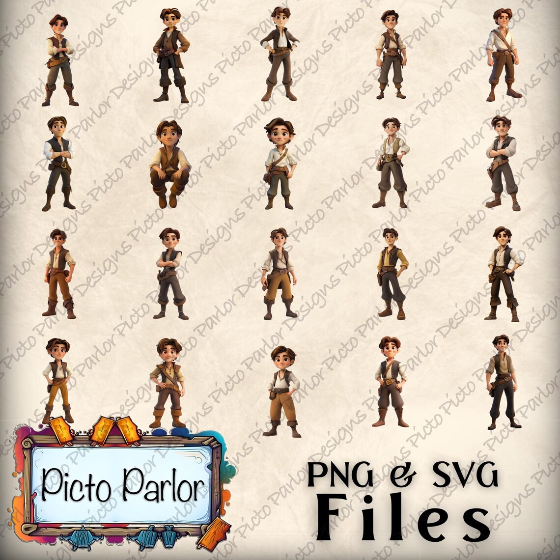 Jim Hawkins Character Clipart Bundle: PNG SVG Treasure Island Hero ...