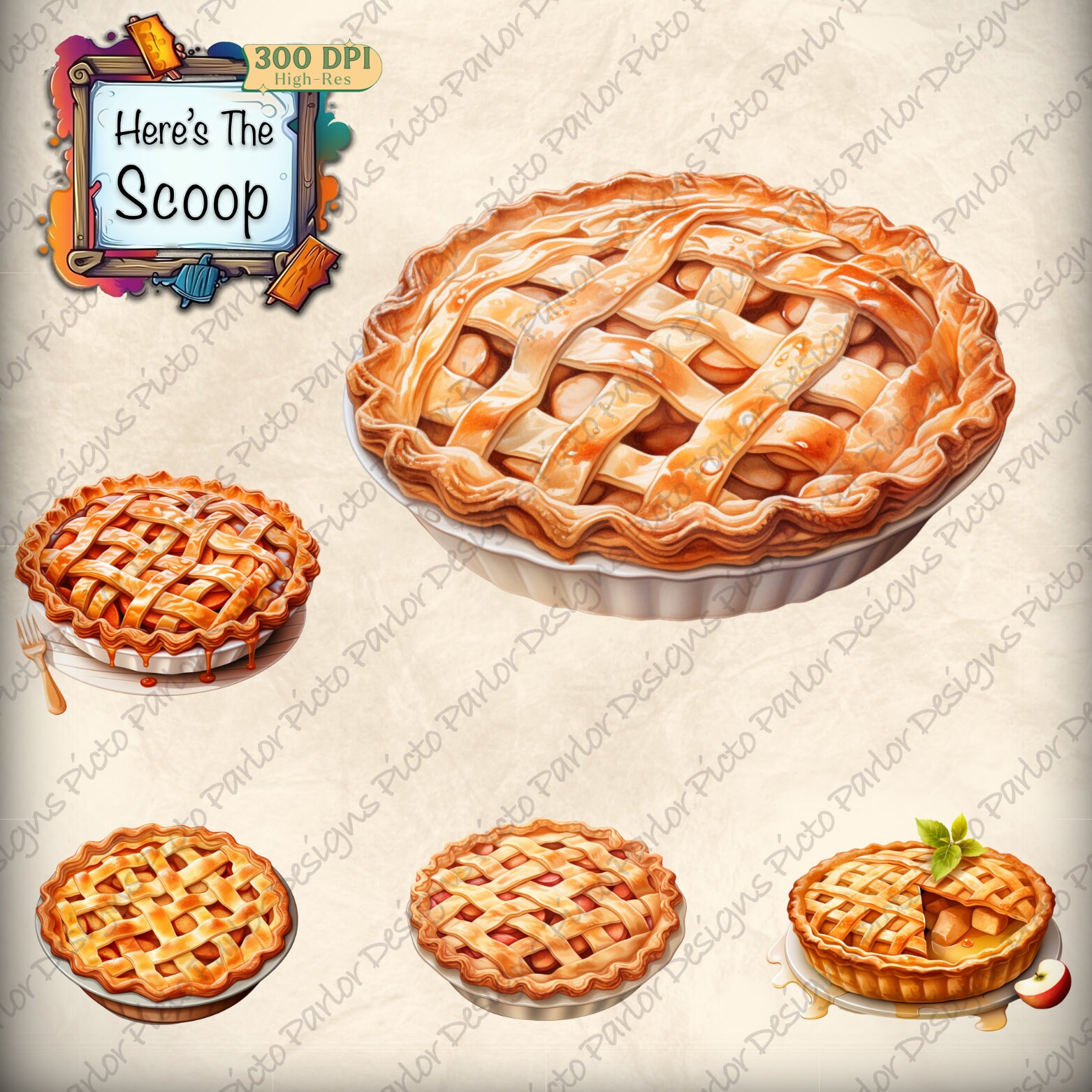 Apple Pie Clipart Bundle: PNG & SVG Food Clipart Pie Clipart Apple ...