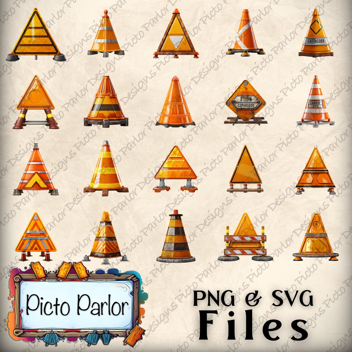 Construction Sign Clipart Bundle: PNG & SVG Construction - Etsy