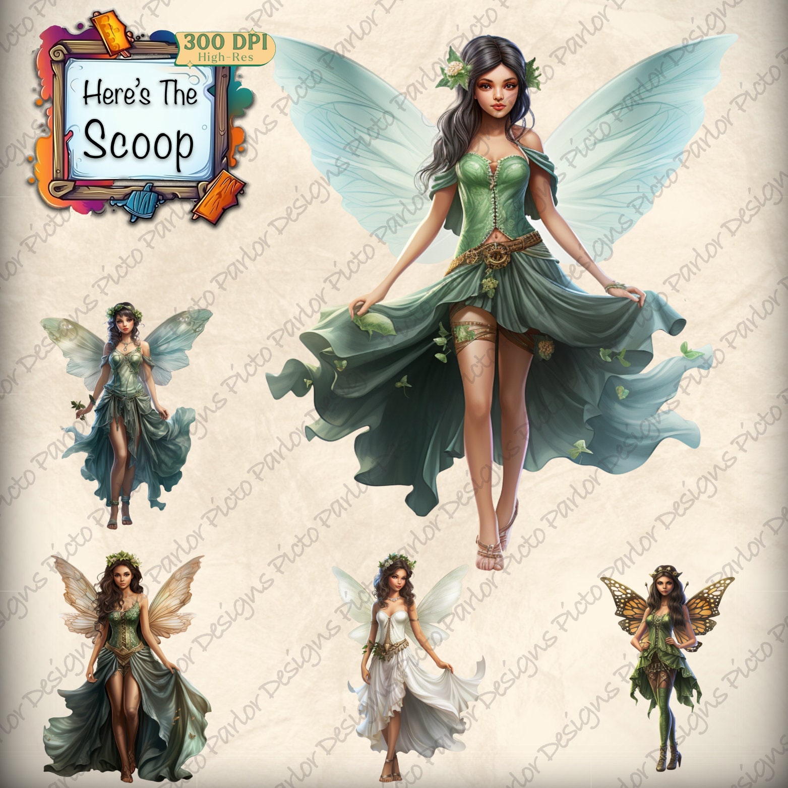 Fairy Clipart Bundle: PNG & SVG Magical Fairy Clipart Fantasy Clipart ...