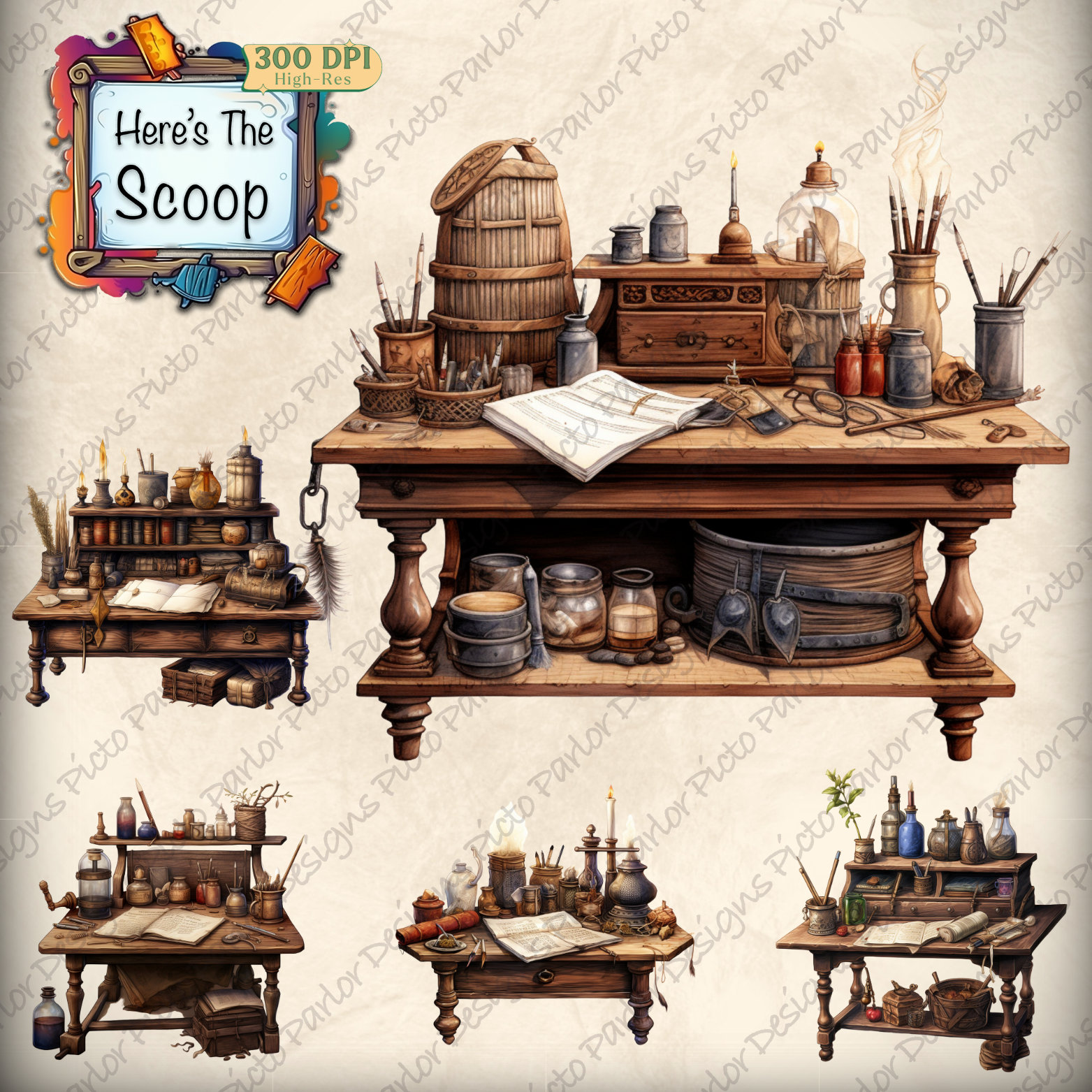 Medieval Scribes Desks Lectern: PNG & SVG Medieval Clipart Desk Clipart ...