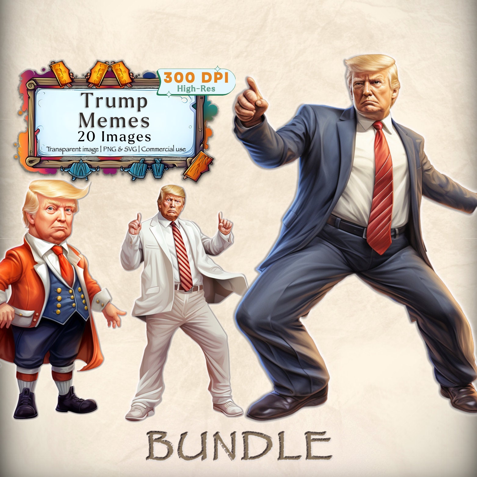 Donald Trump Meme Clipart Bundle: PNG & SVG Political Meme Clipart ...