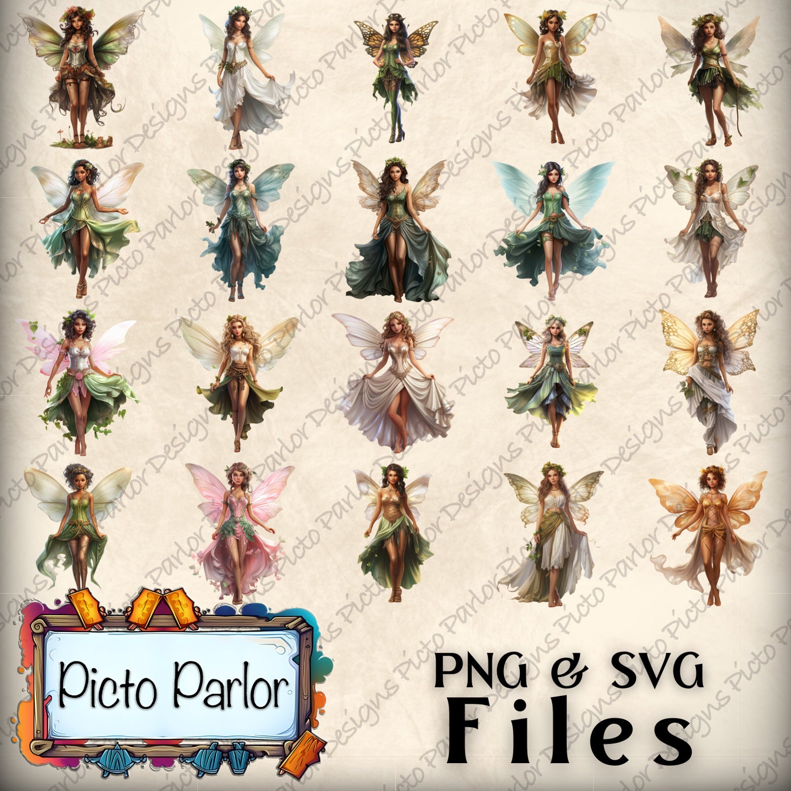 Fairy Clipart Bundle: PNG & SVG Magical Fairy Clipart Fantasy Clipart ...