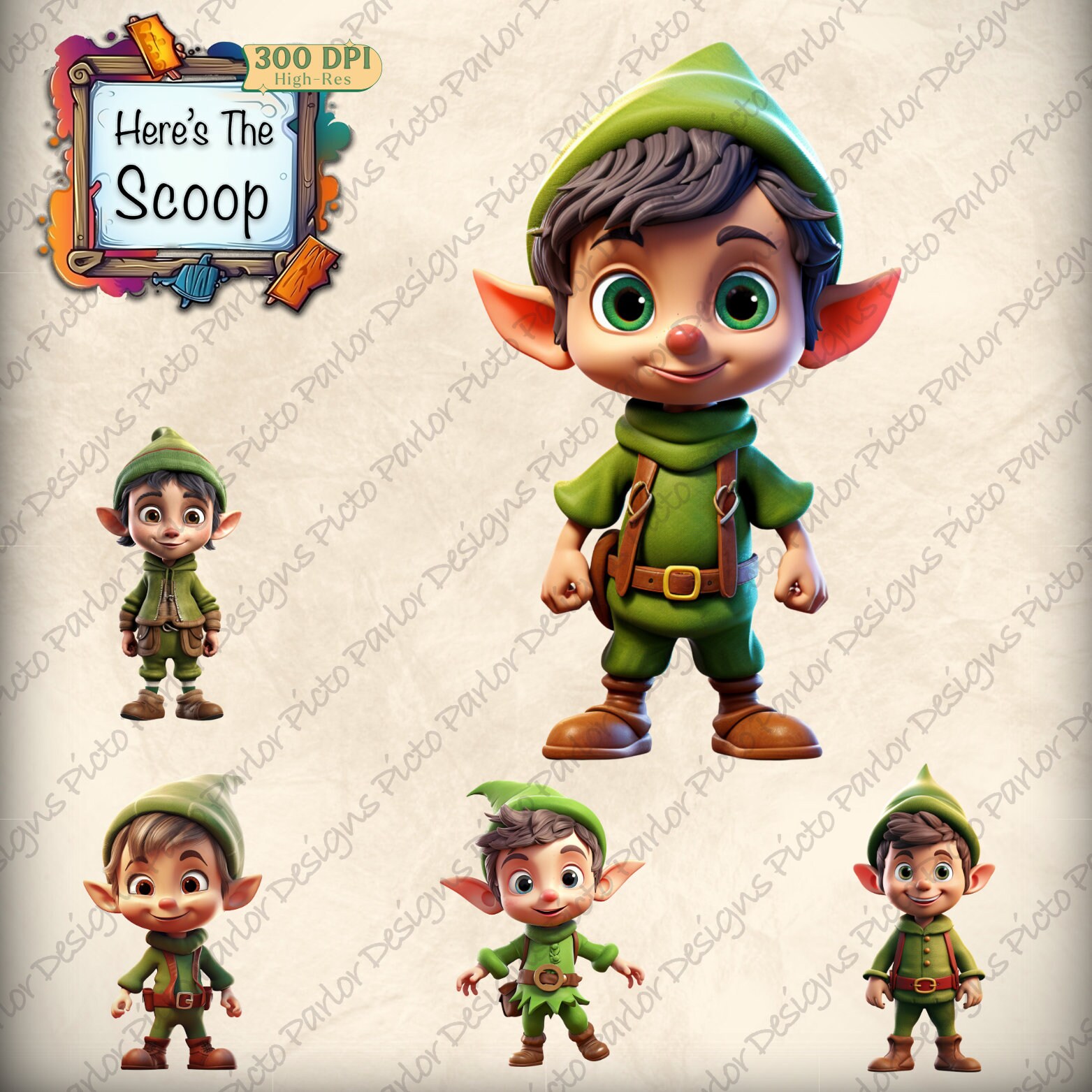 Cartoon Elves Clipart Bundle: PNG & SVG Elf Clipart Christmas Clipart ...