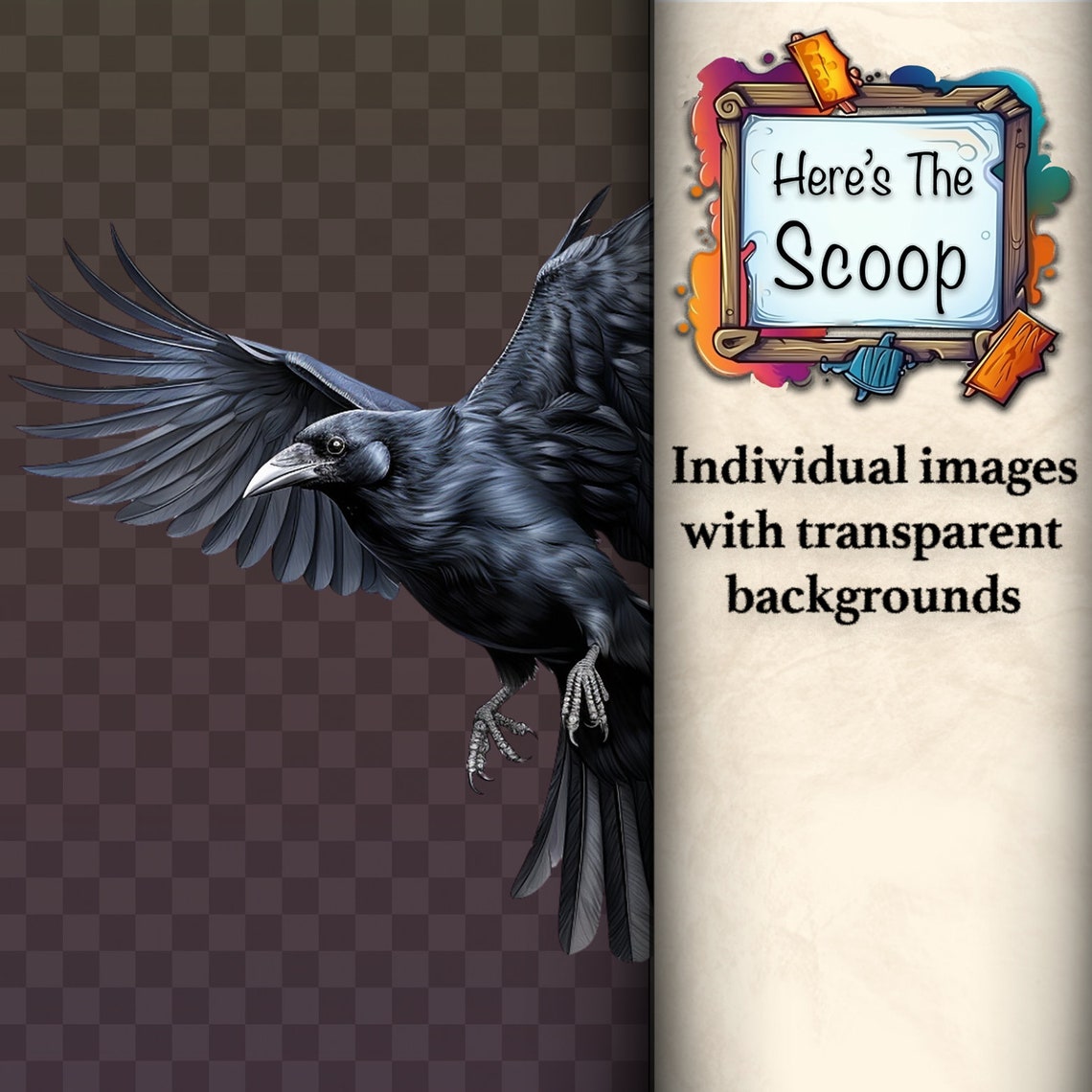 Crow Clipart Bundle: PNG & SVG Raven Clipart Animal Clipart Bird ...