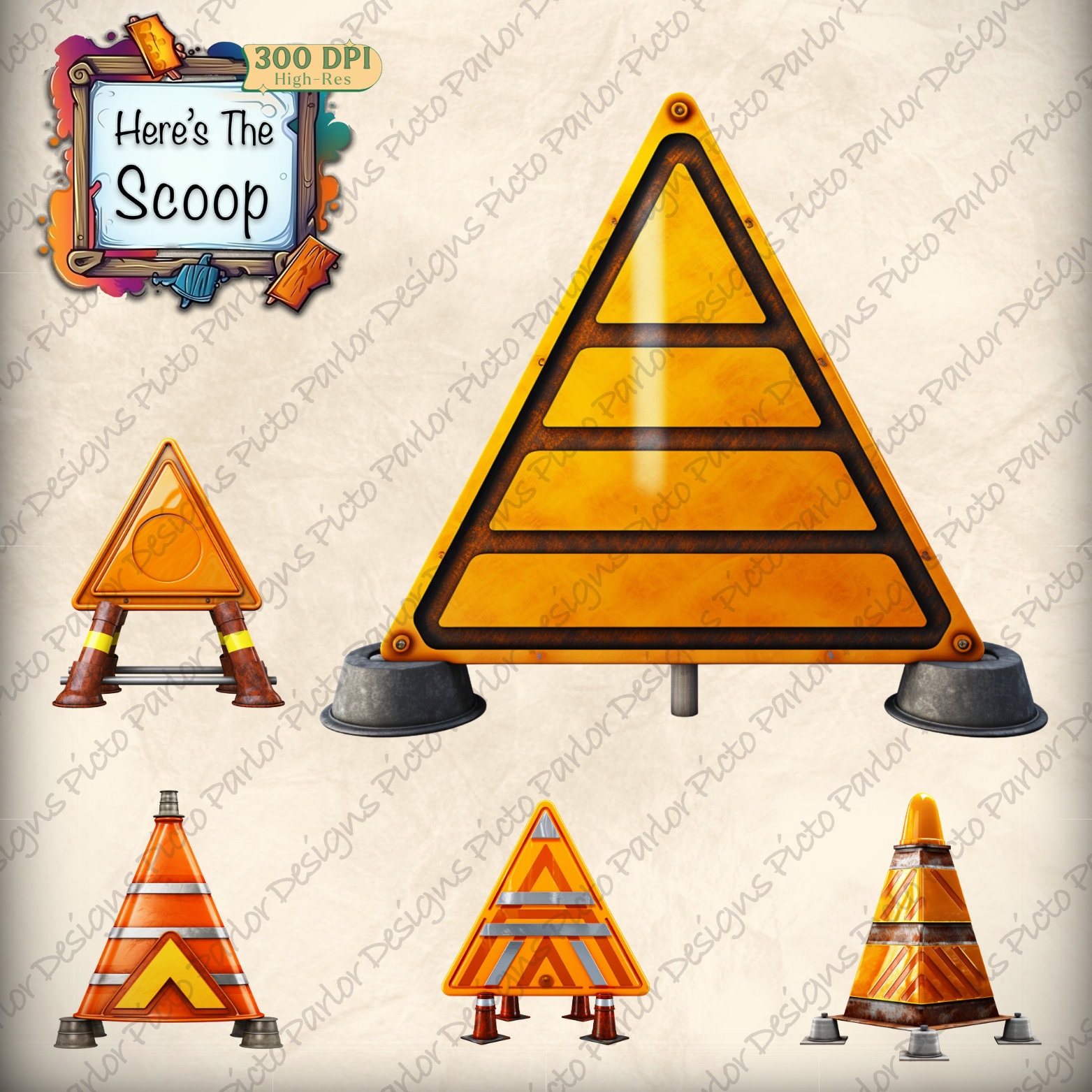 Construction Sign Clipart Bundle: PNG & SVG Construction - Etsy