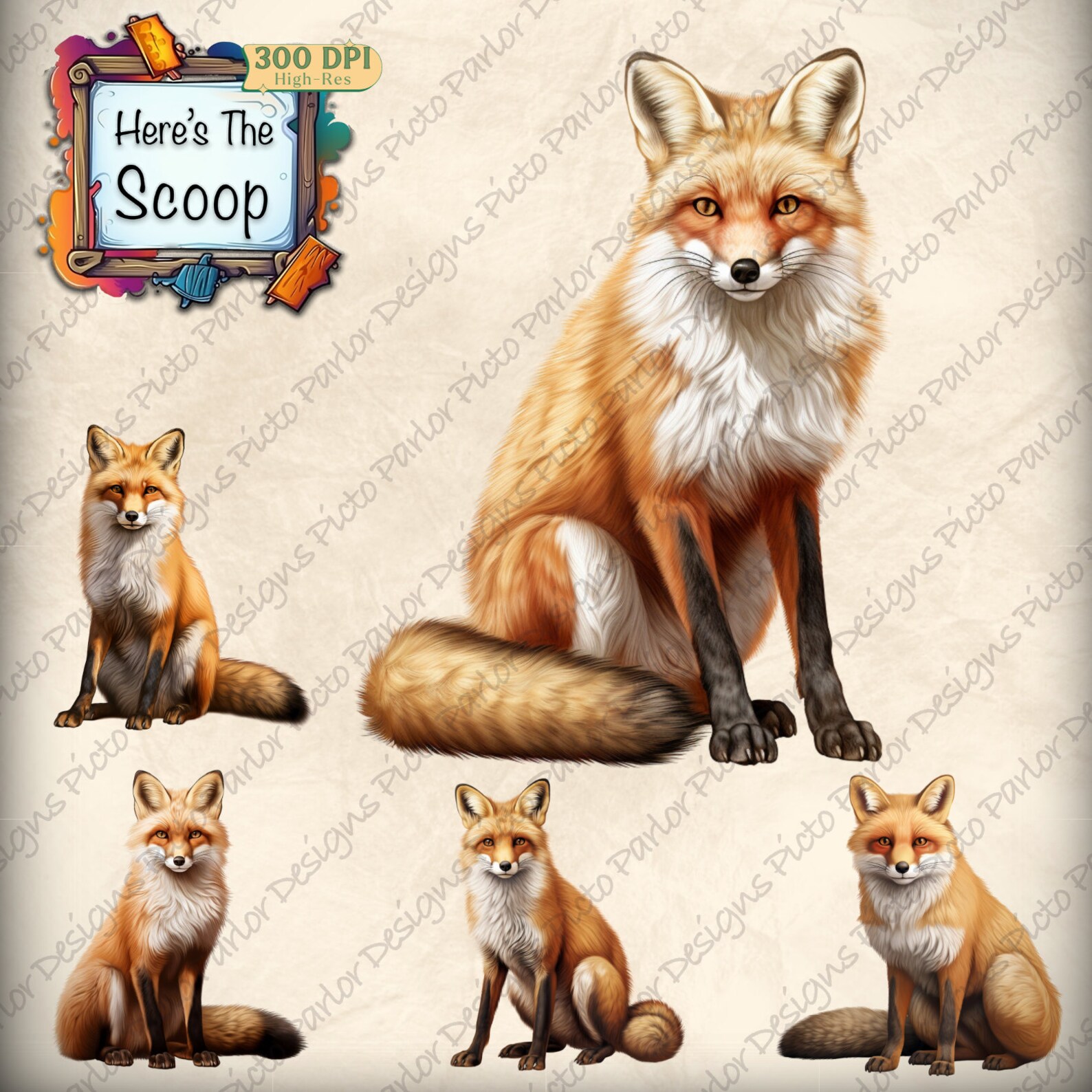 Red Fox Clipart Bundle: PNG & SVG Animal Clipart Bundle Fox Clipart Red ...