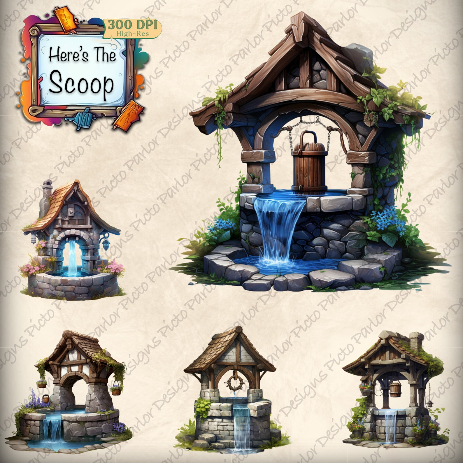 Magical Well Clipart Bundle: PNG & SVG Magical Clipart Fairy Tale ...