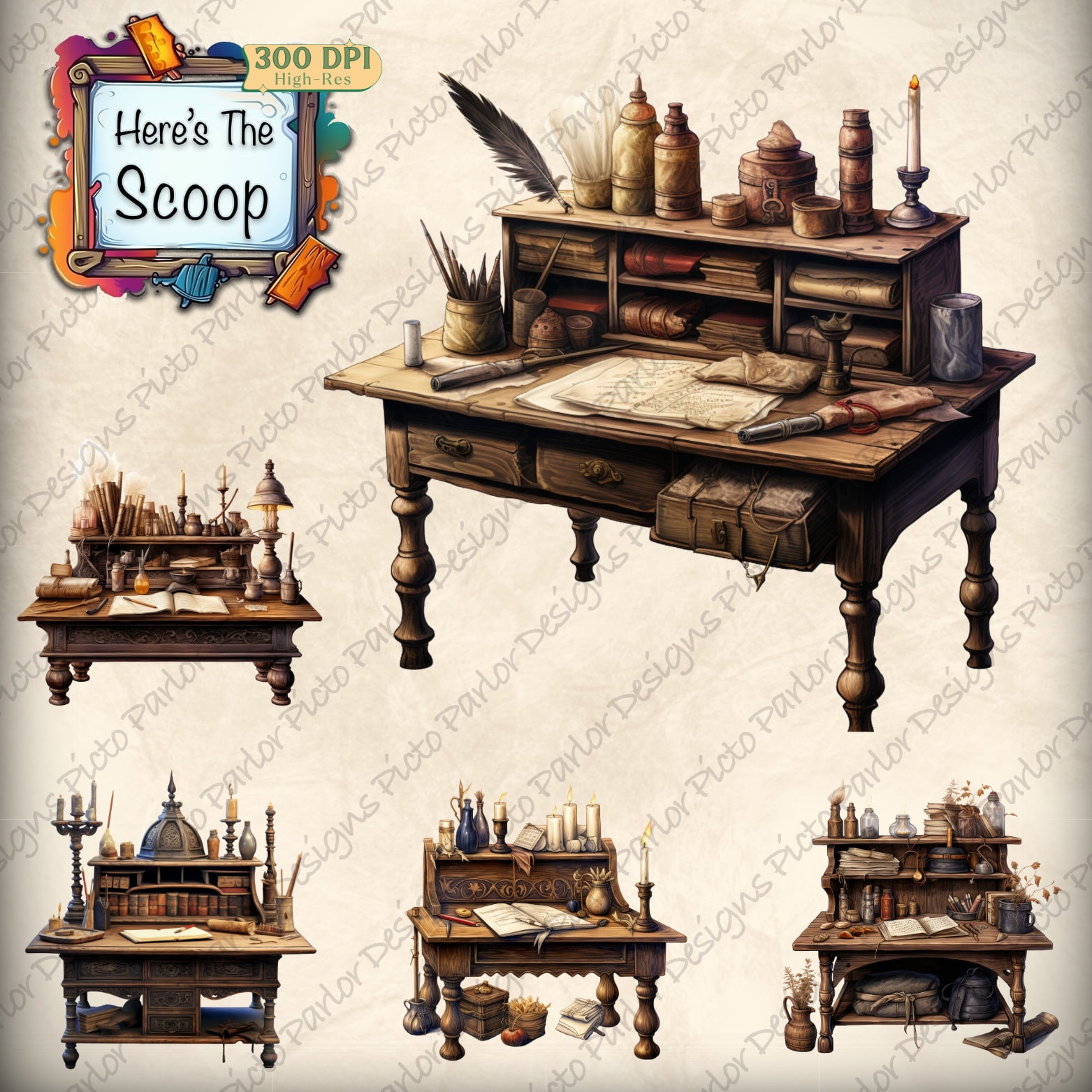 Medieval Scribes Desks Lectern: PNG & SVG Medieval Clipart Desk Clipart ...