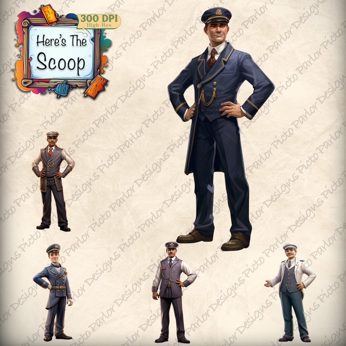 Train Conductor Clipart Bundle: PNG & SVG Train Drive Clipart Train ...