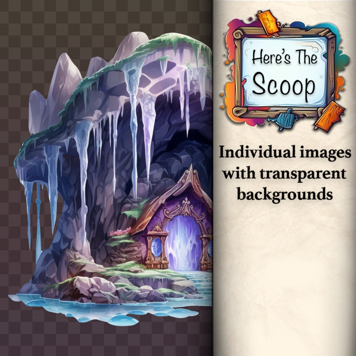 Magical Cave Clipart Bundle: PNG & SVG Magical Clipart Fantasy - Etsy