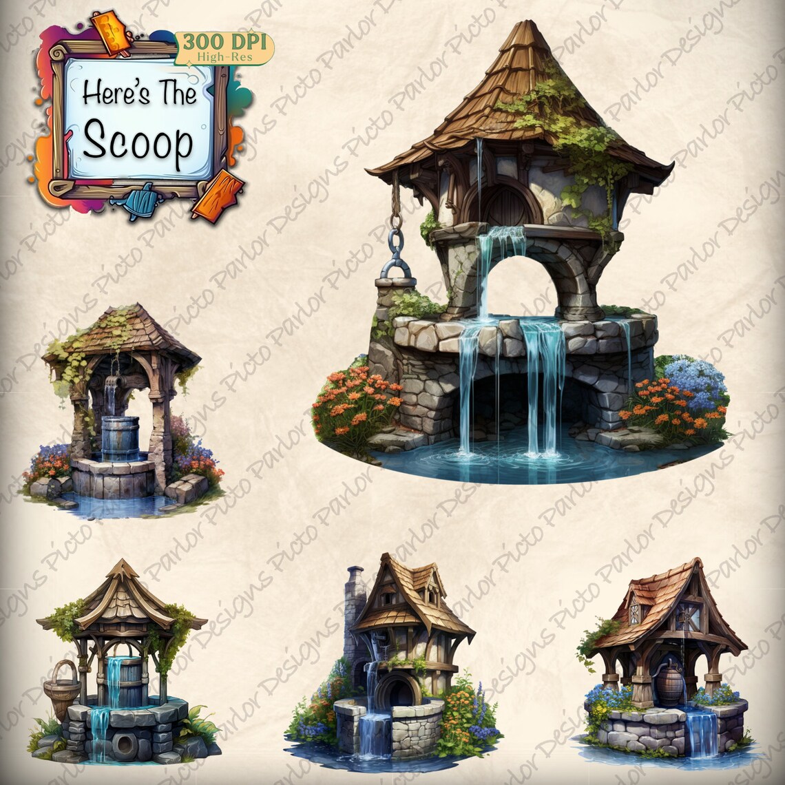 Magical Well Clipart Bundle: PNG & SVG Magical Clipart Fairy Tale ...