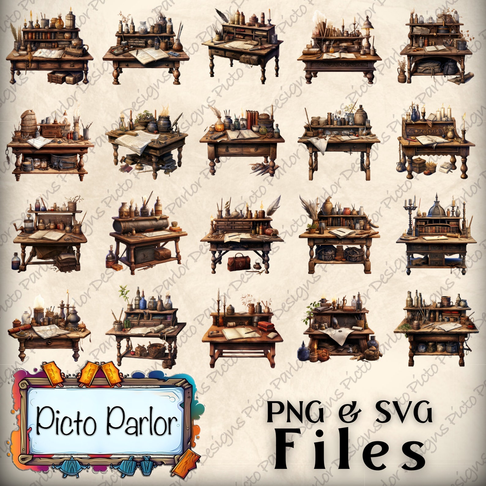Medieval Scribes Desks Lectern: PNG & SVG Medieval Clipart Desk Clipart ...