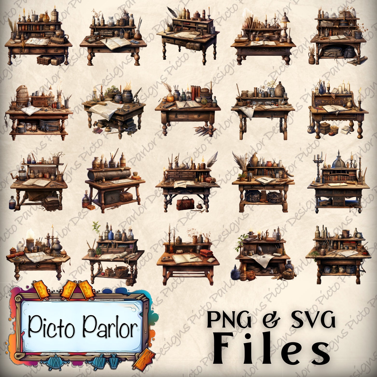 Medieval Scribes Desks Lectern: PNG & SVG Medieval Clipart Desk Clipart ...