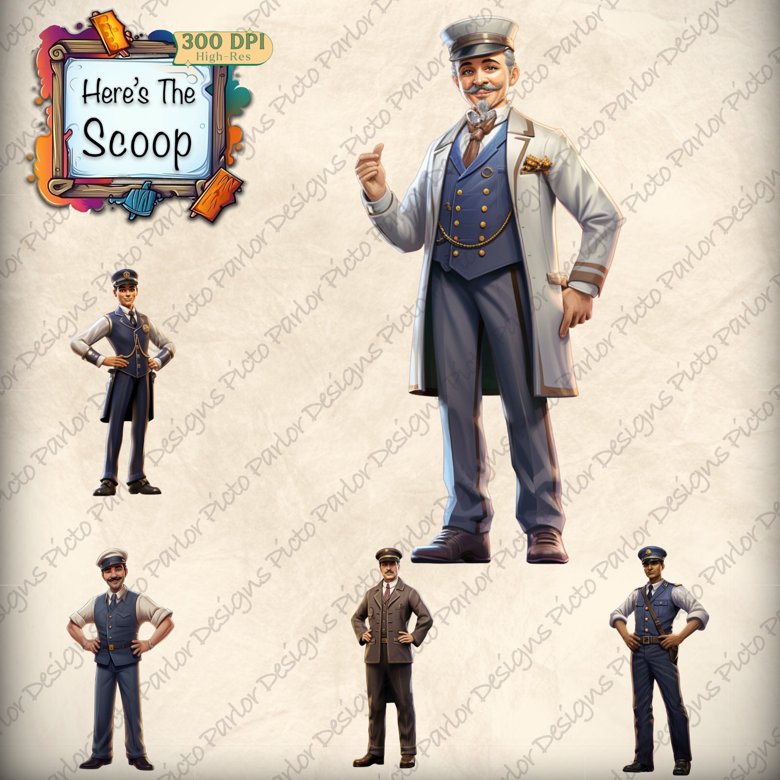 Train Conductor Clipart Bundle: PNG & SVG Train Drive Clipart Train ...