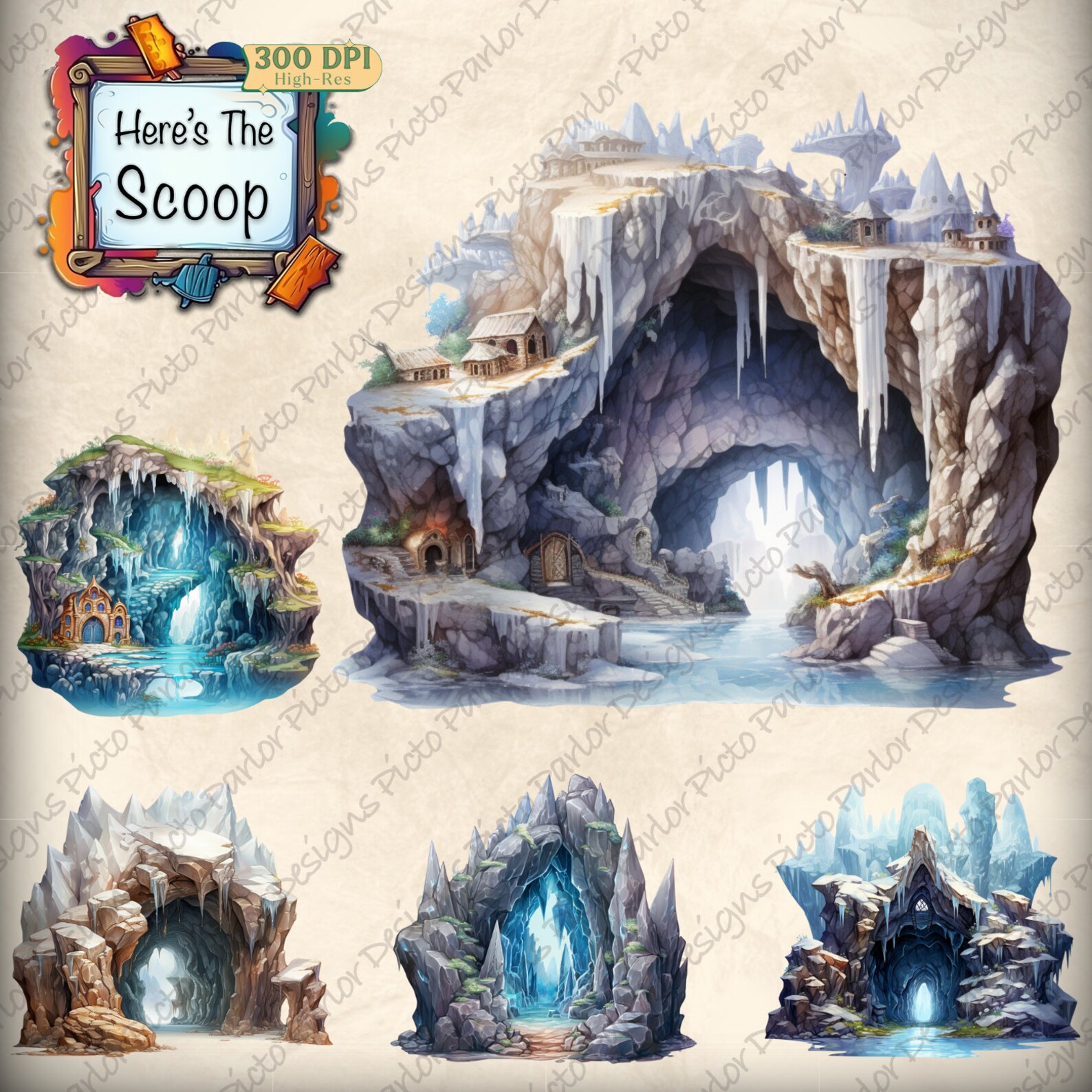 Magical Cave Clipart Bundle: PNG & SVG Magical Clipart Fantasy - Etsy