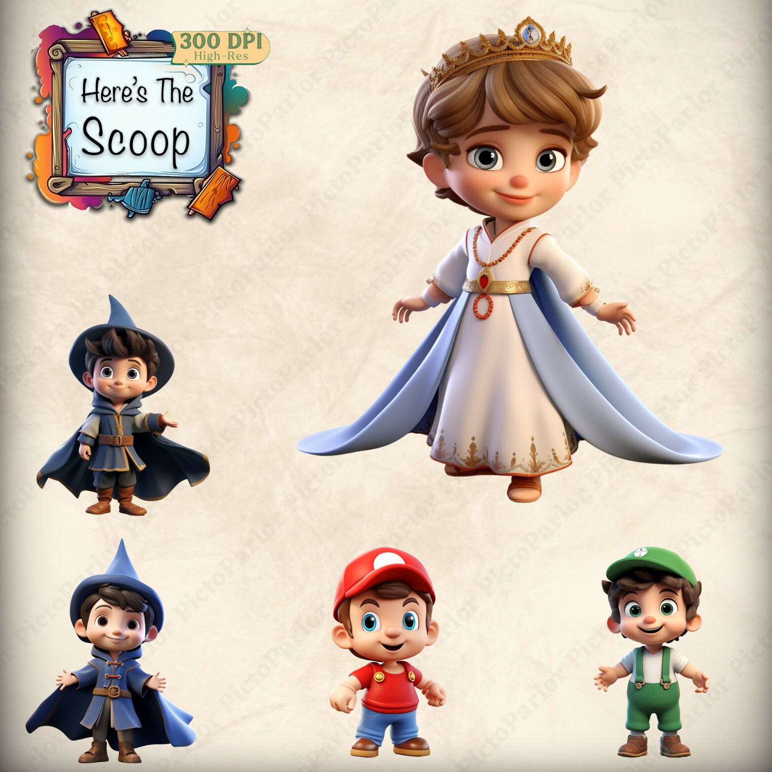 Costumed Kids Clipart Bundle: PNG and SVG Halloween Costumes Clipart ...