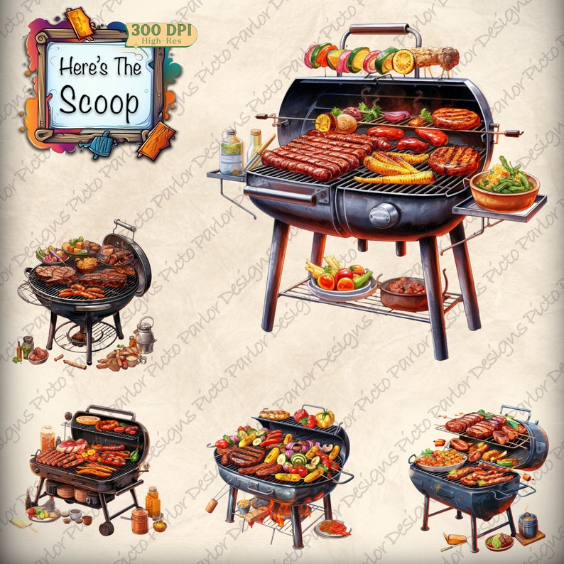 Summer Barbecue Clipart Bundle: PNG & SVG Seasonal Clipart Summer ...