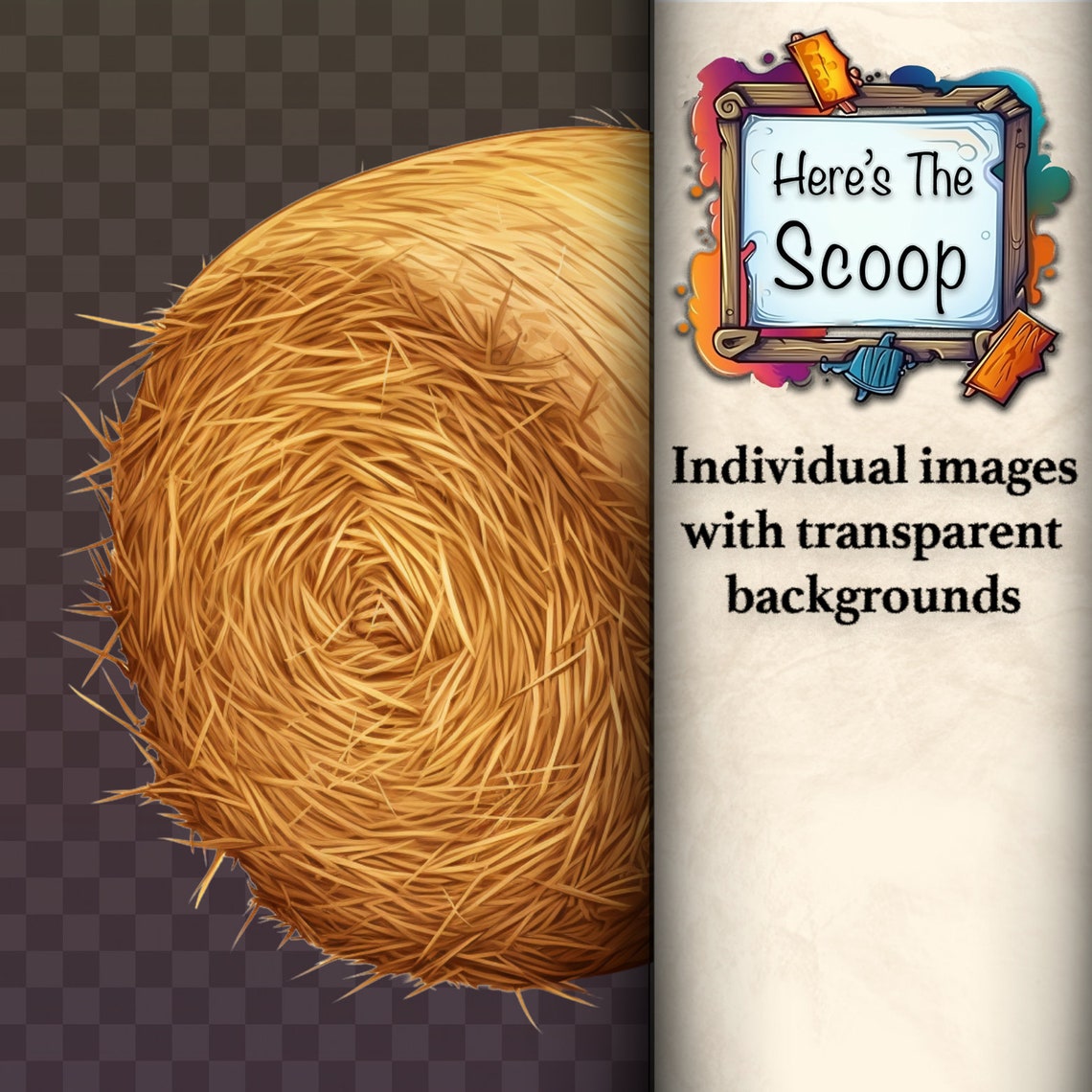 Hay Bale Clipart Bundle: PNG & SVG Farm Supplies Clipart Farming ...