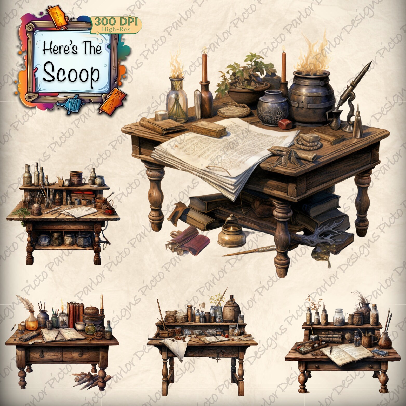 Medieval Scribes Desks Lectern: PNG & SVG Medieval Clipart Desk Clipart ...