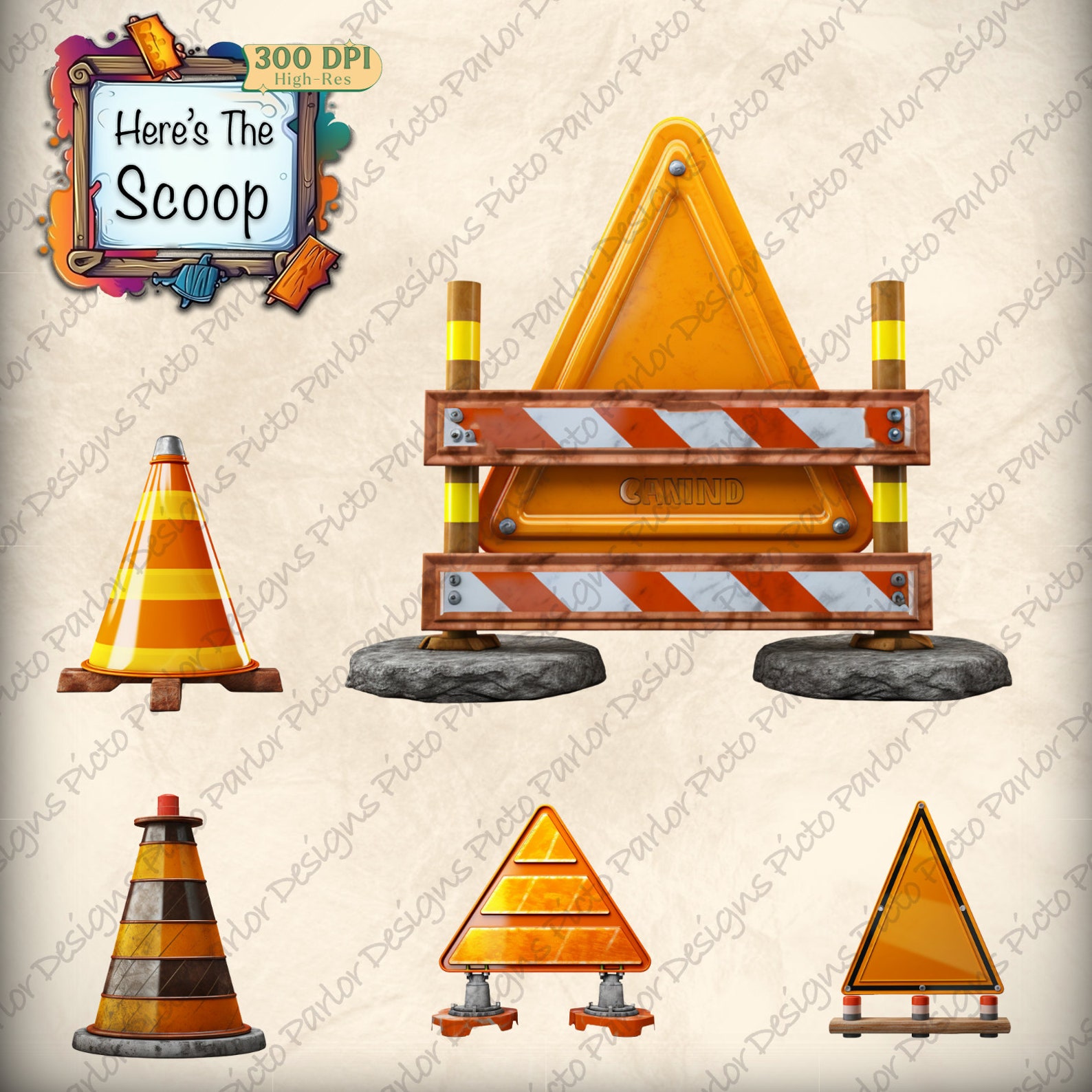 Construction Sign Clipart Bundle: PNG & SVG Construction - Etsy