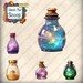 Magical Pixie Potion Bottle Cliaprt Bundle: PNG & SVG Magical Clipart ...