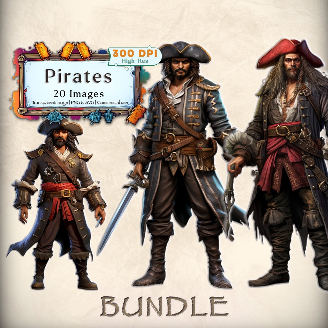 Pirate Clipart Bundle: PNG & SVG Pirate Ship Clipart Character Clipart ...
