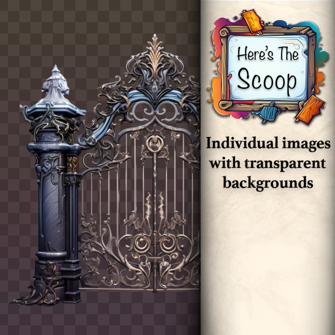 Gothic Gate Clipart Bundle: PNG & SVG Horror Clipart Gothic Clipart ...