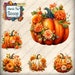Floral Pumpkin Clipart Bundle: PNG & SVG Floral Clipart Halloween ...