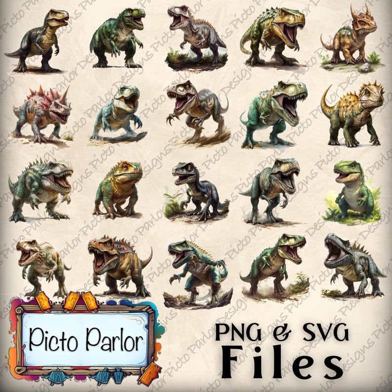 Dinosaur Era Clipart Bundle: PNG & SVG Prehistoric Dinosaurs ...