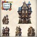 Medieval Office Buildings Clipart Bundle: PNG and SVG Medieval Building ...