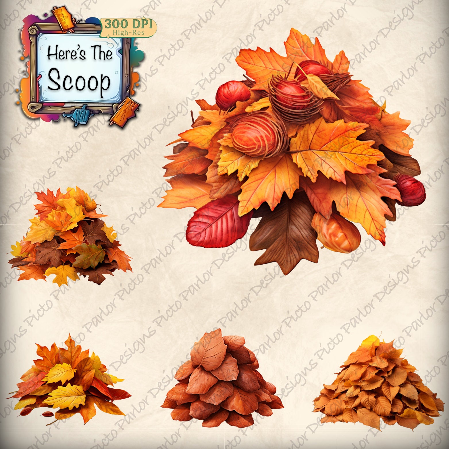 Autumn Leaves Clipart Bundle: PNG & SVG Leaf Clipart Seasonal - Etsy