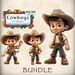 Cartoon Cowboy Clipart Bundle: PNG and SVG Cowboy Clipart for Children ...