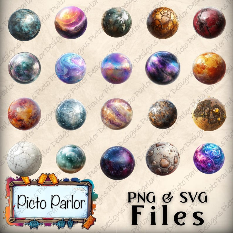 Spherulitic Texture Clipart Bundle: PNG & SVG Geometric Patterns ...