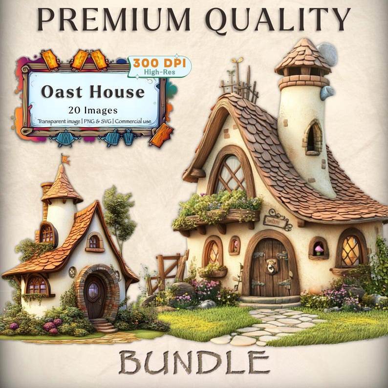 Oast House |historic Brewing House Clipart Bundle: PNG SVG Traditional ...