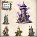 Wizard Tower Clipart Bundle: PNG and SVG Magical Clipart Whimsical ...