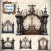 Gothic Gate Clipart Bundle: PNG & SVG Horror Clipart Gothic Clipart ...