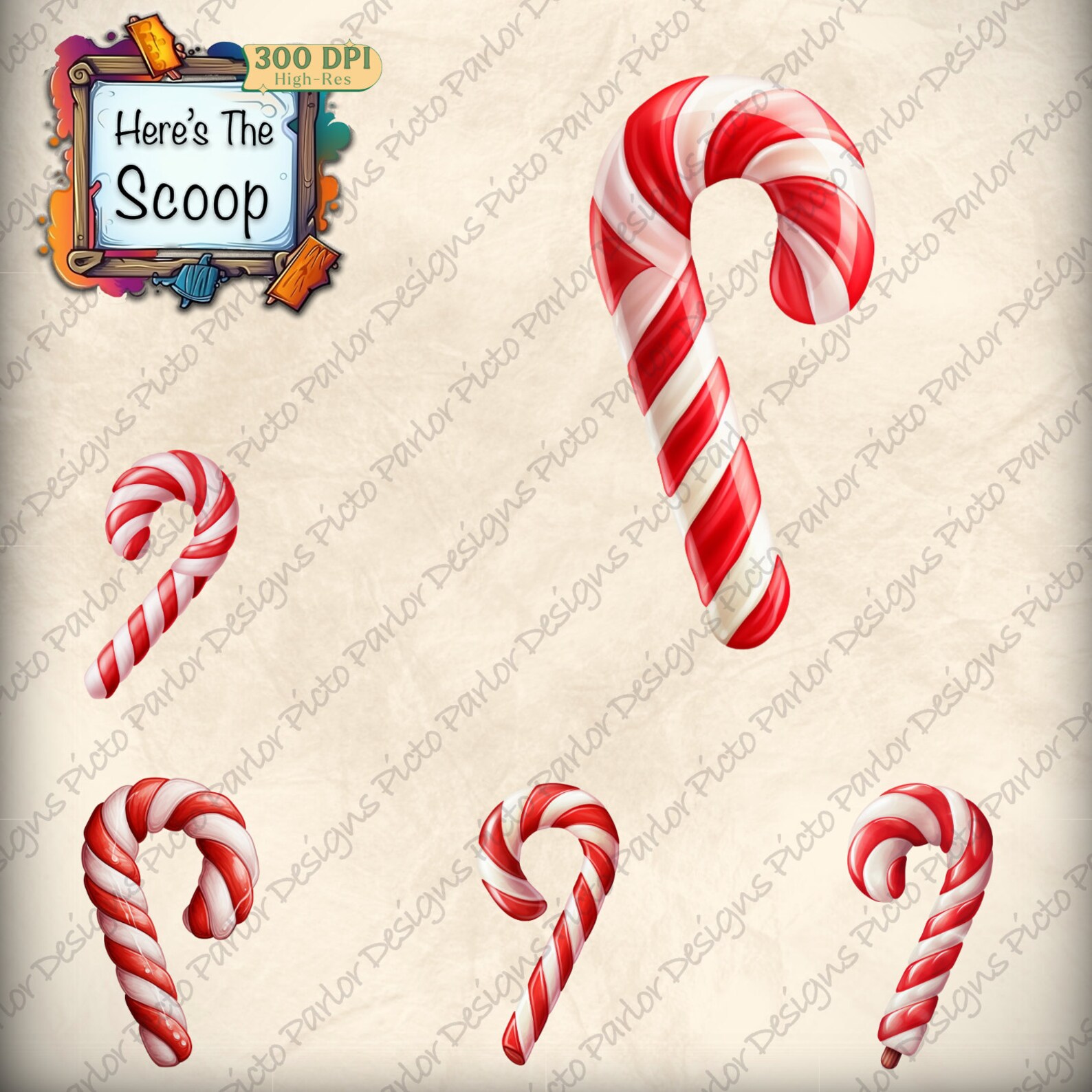 Candy Cane Clipart Bundle: PNG & SVG Christmas Candy Cane Seasonal ...