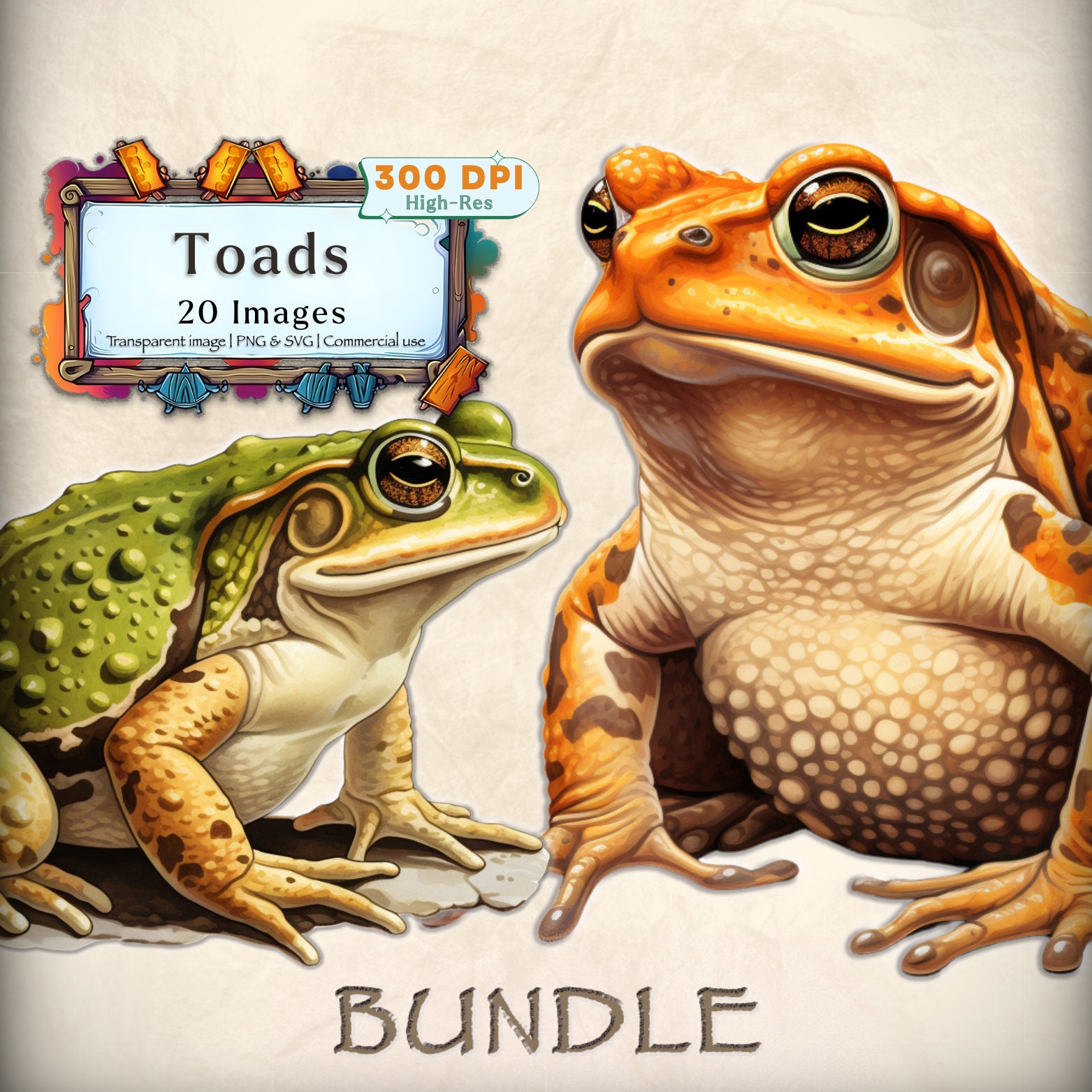 Toad Clipart Bundle: PNG & SVG Animal Clipart Frog Clipart Toad Clipart ...