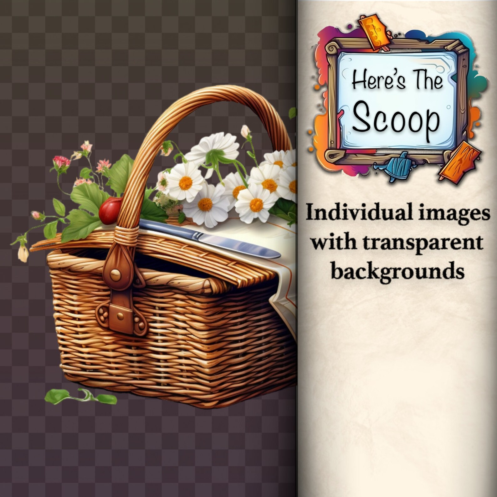 Picnic Basket Clipart Bundle: PNG & SVG Food Clipart Gift Basket ...