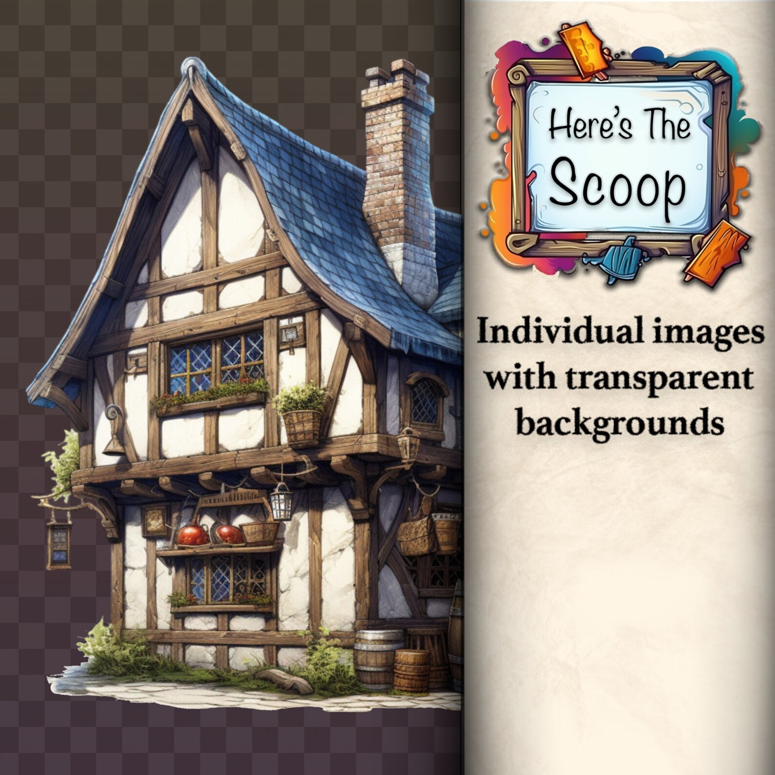 Medieval Tavern Clipart Bundle: PNG and SVG Medieval Clipart Tavern ...