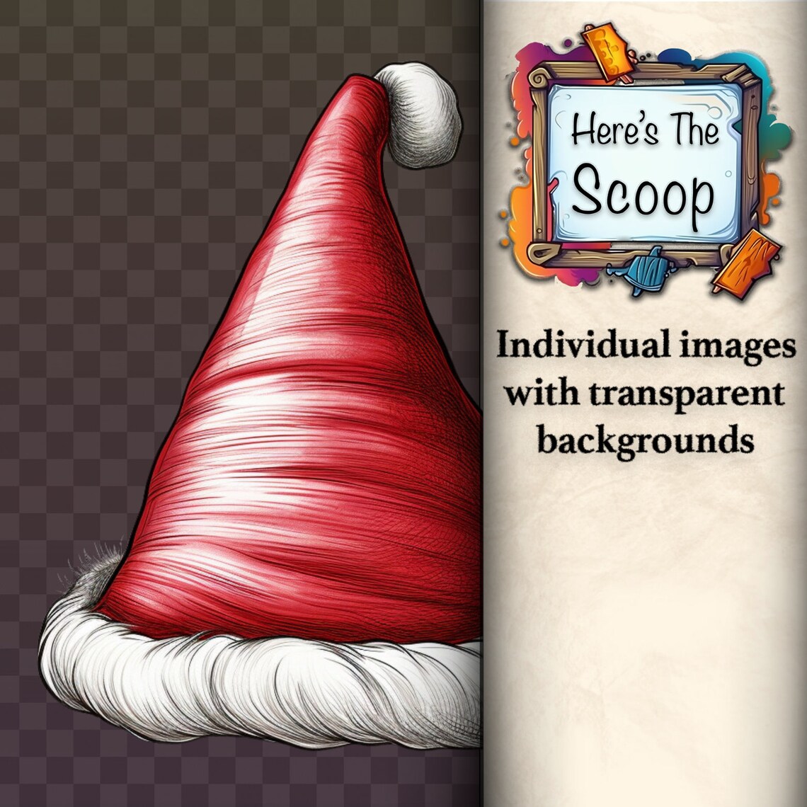 Santa Hat Clipart Bundle: PNG & SVG Christmas Winter Seasonal Clipart ...