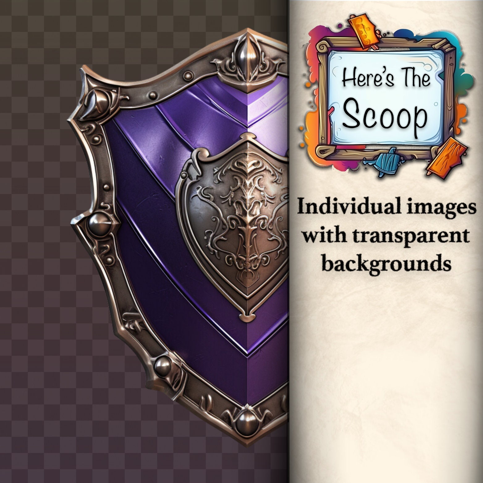 Magical Shield Clipart Bundle: PNG & SVG Magical Clipart Fairy Tale ...