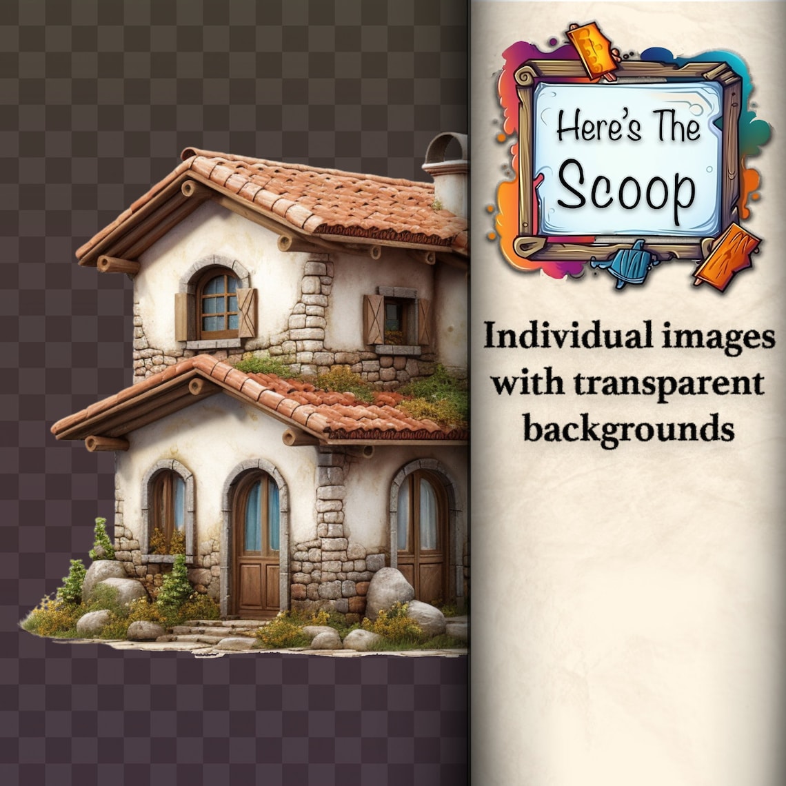 Roman Villa Clipart Bundle: PNG and SVG Roman Style Clipart Villa ...