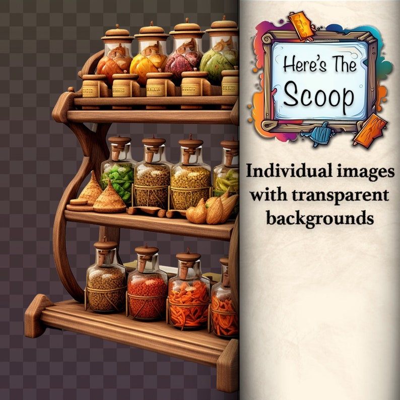 Spice Rack Clipart Bundle: PNG & SVG Food Clipart Spices Clipart Food ...