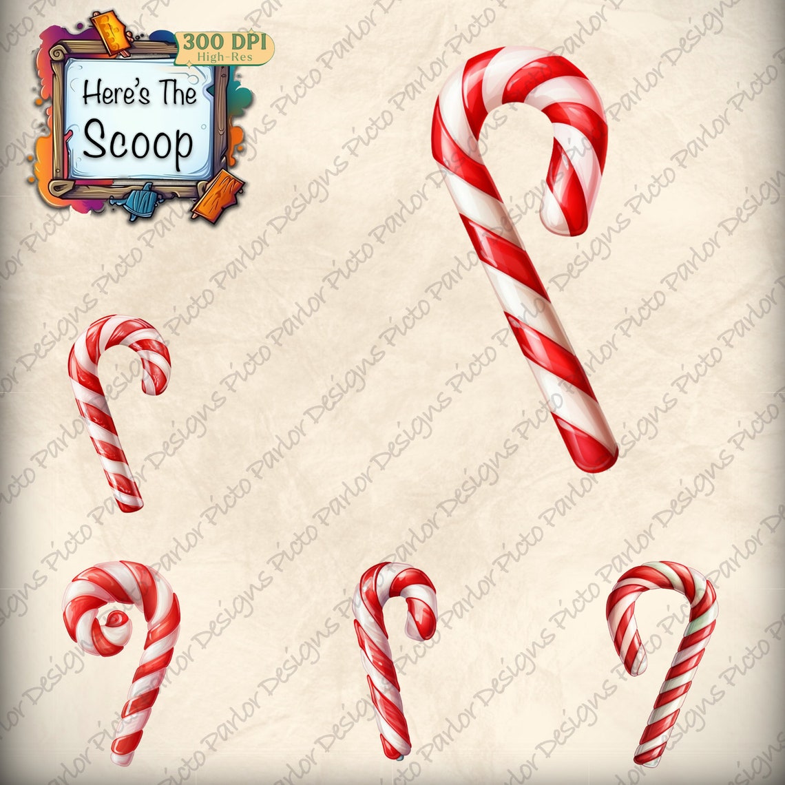 Candy Cane Clipart Bundle: PNG & SVG Christmas Candy Cane Seasonal ...