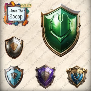 Magical Shield Clipart Bundle: PNG & SVG Magical Clipart Fairy Tale ...