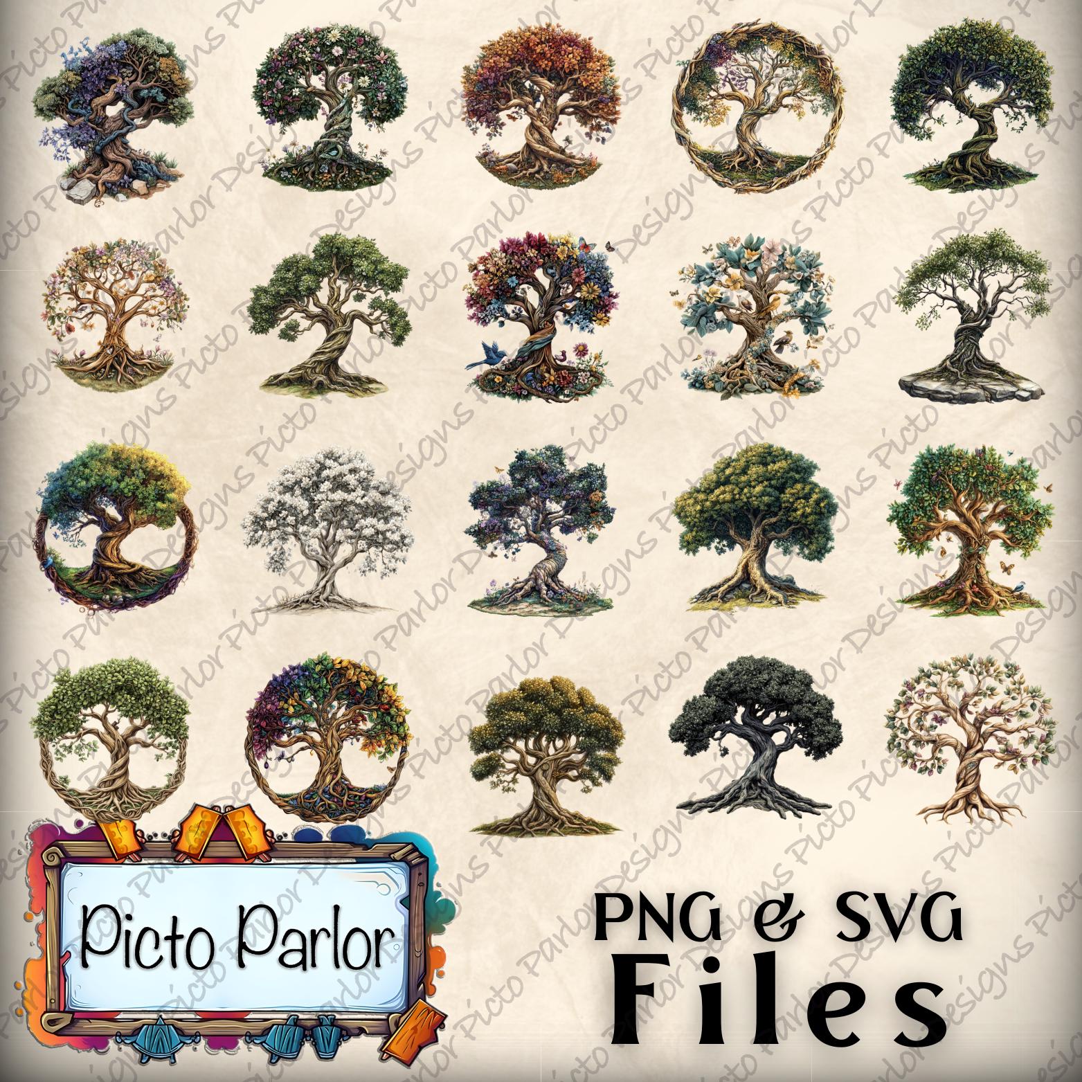 Tree of Life Clipart Bundle: PNG & SVG Symbolic Tree Illustrations ...