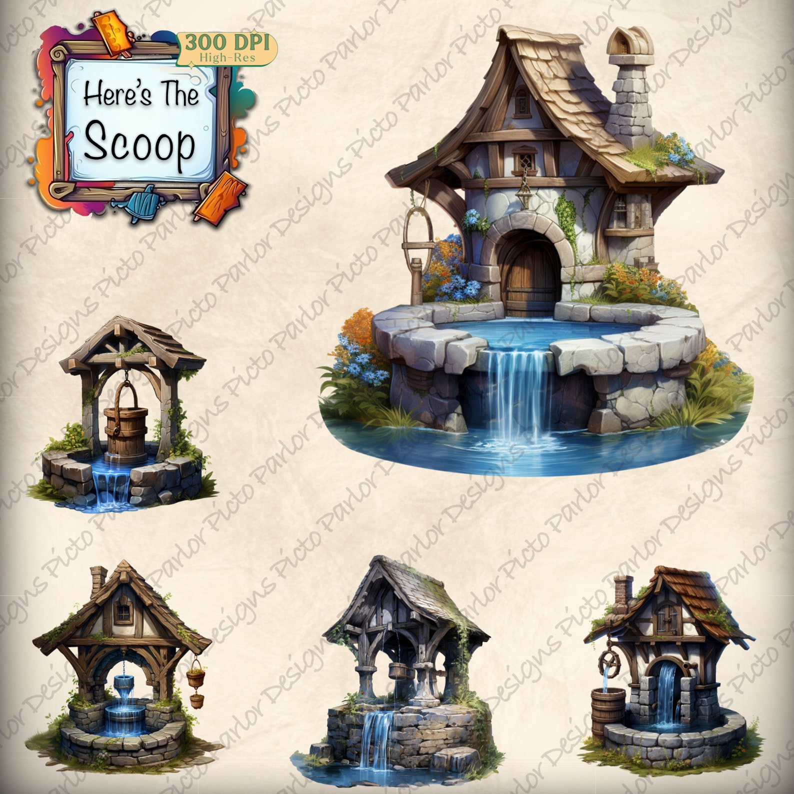 Magical Well Clipart Bundle: PNG & SVG Magical Clipart Fairy Tale ...