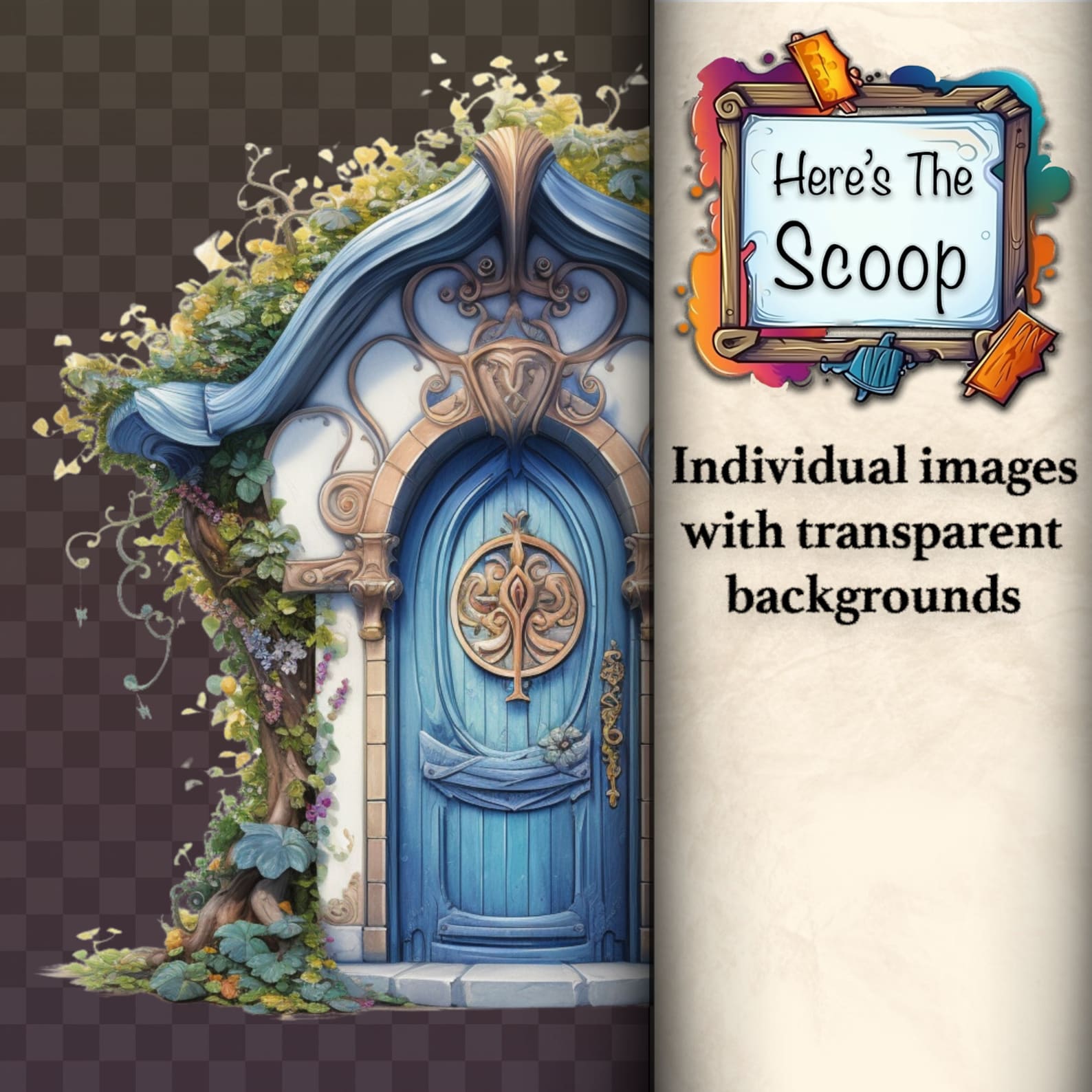 Magical Door Clipart Bundle: PNG and SVG Fantasy Door Clipart Magical ...